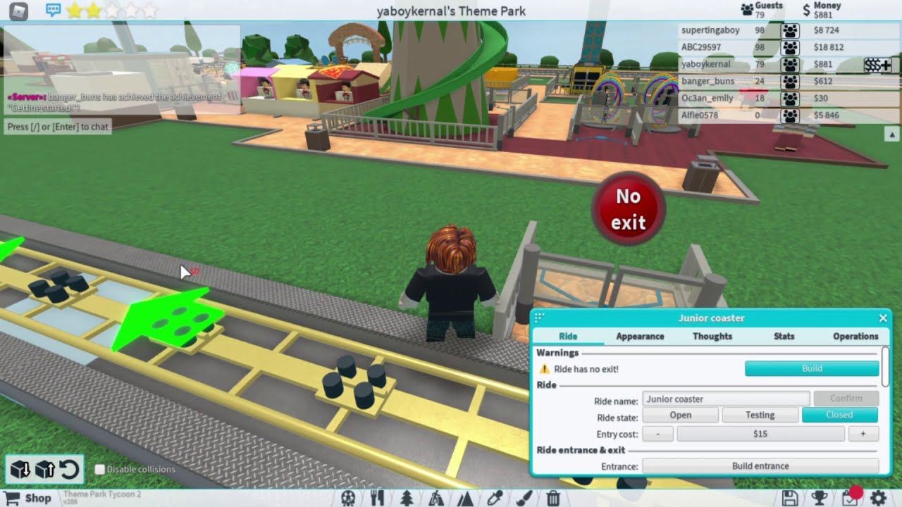 BUILDING MY FIRST ROLLERCOASTER IN THEME PARK TYCOON 2 - ROBLOX - YouTube