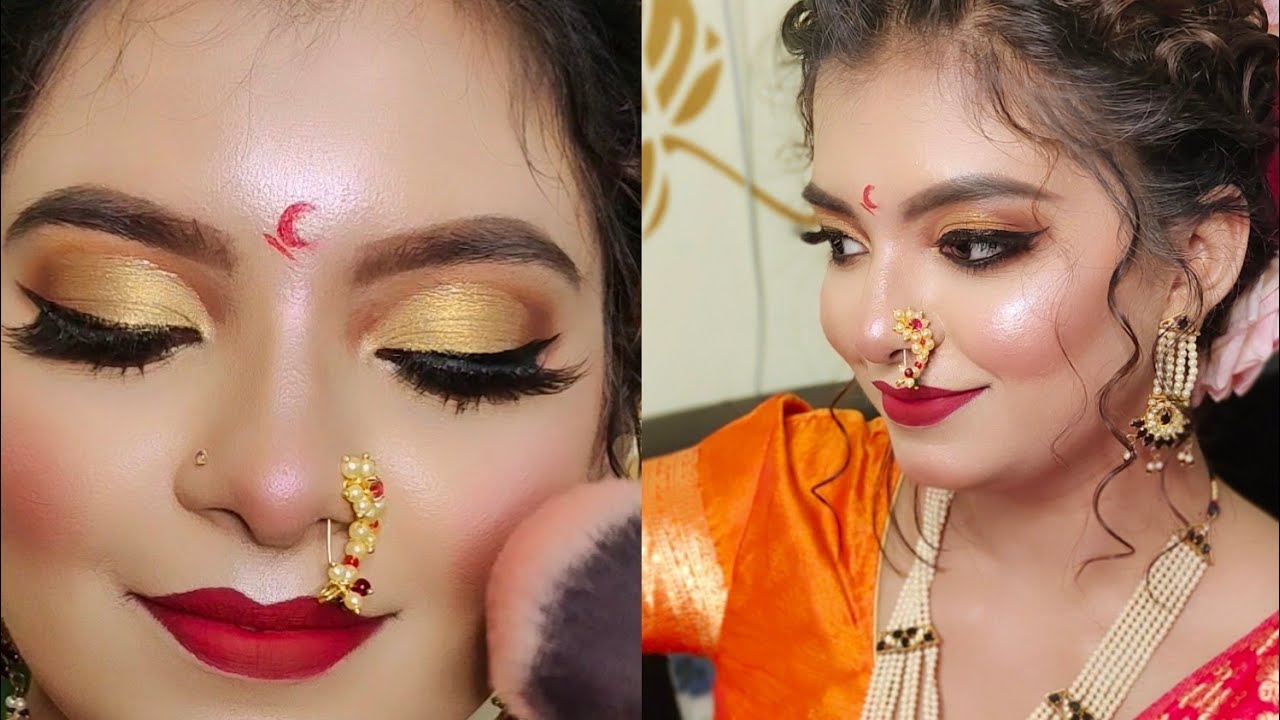 Best Marathi Bridal Makeup|| Airbrush Makeup||Step by Step Airbrush ...