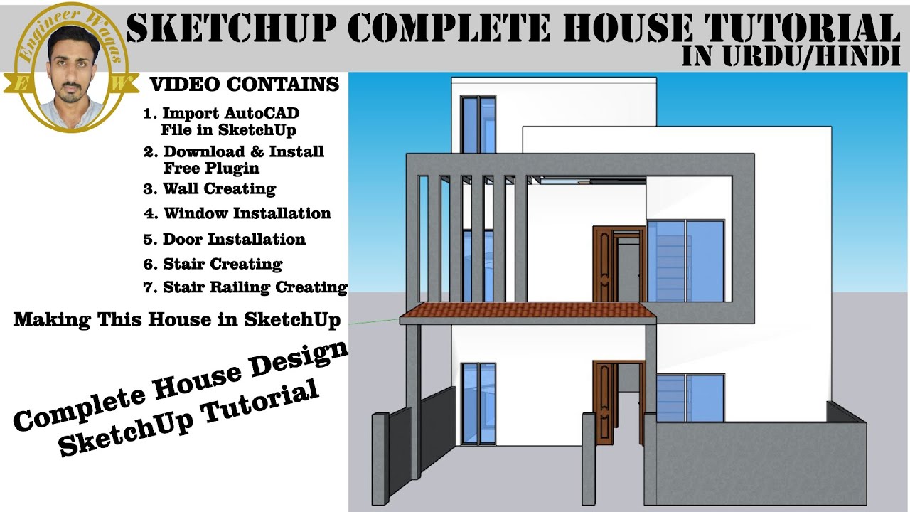 How to Design House (30'x60') in Sketchup | Floor plan to 3D Model ...