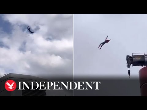 Spider Man captured swinging in the air at Disney park in California ...