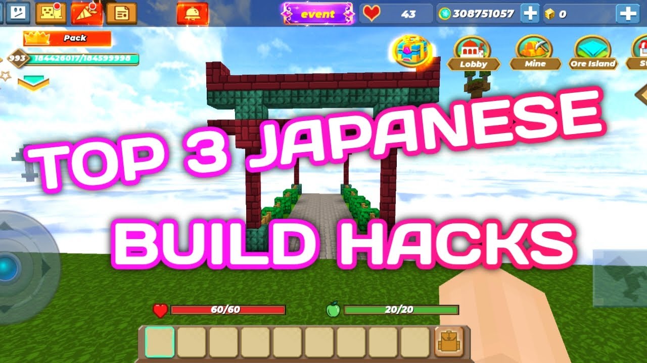 Top 3 Japanese build hacks in skyblock (Blockman go) - YouTube
