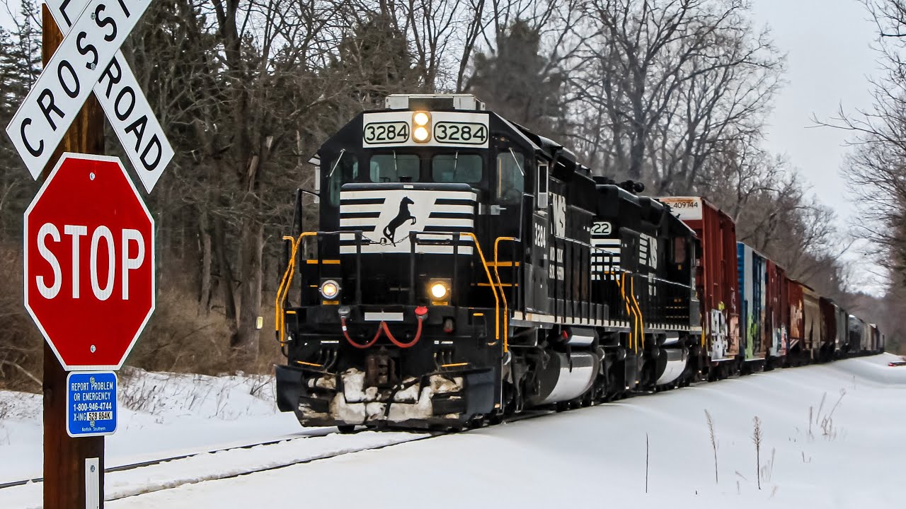 Chasing NS H06 Local Freight Train From Geneva, NY to Corning, NY 2-23 ...