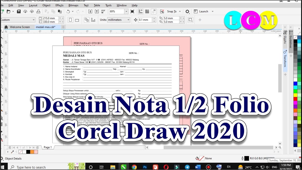 Cara Mudah Desain Nota | Tutorial Coreldraw - YouTube