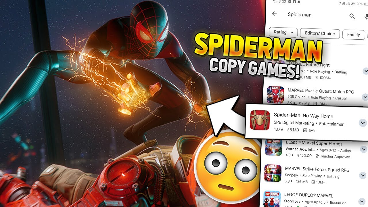 Trying Spider Man Copy Games ! - YouTube