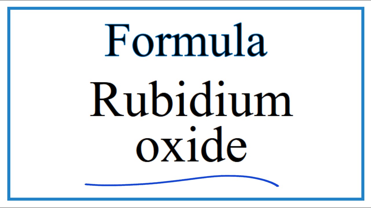How to Write the Formula for Rubidium oxide - YouTube