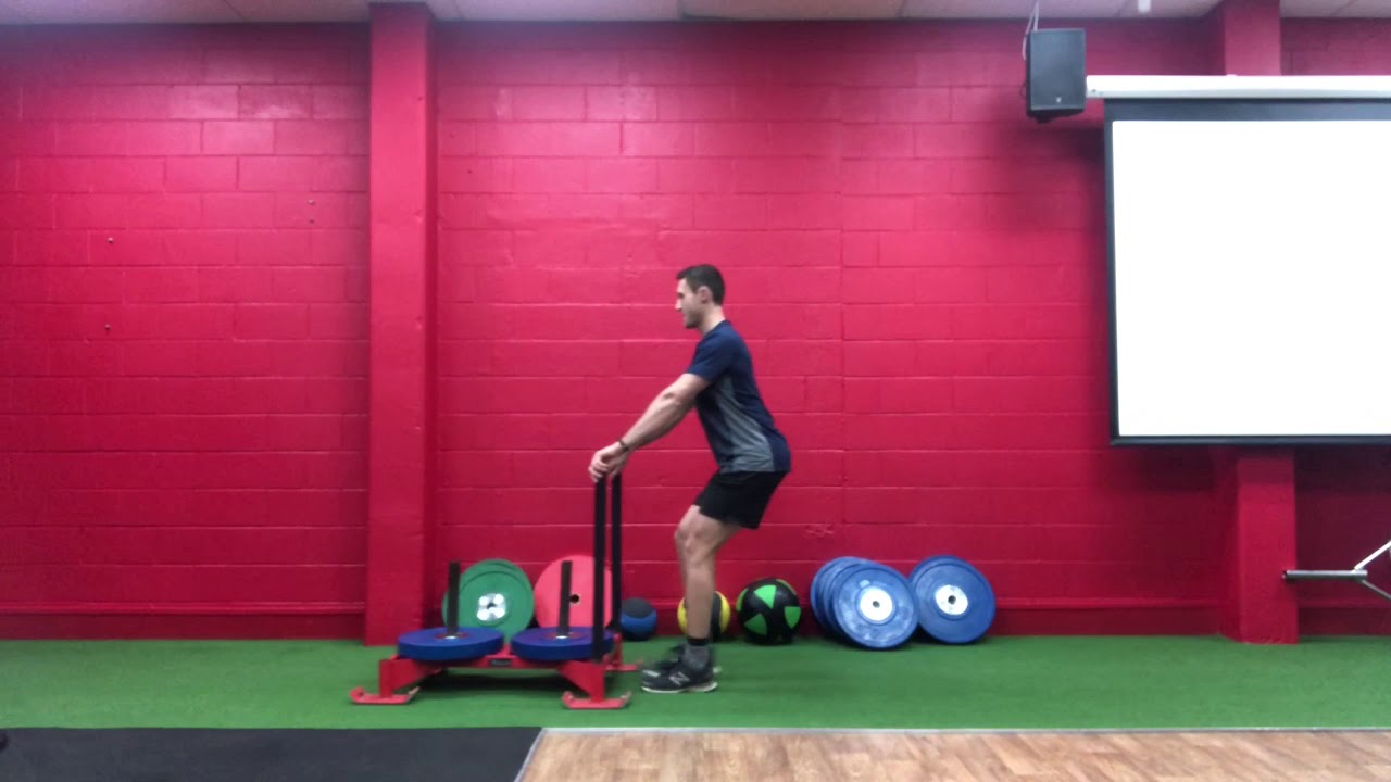Sled dummy drag - YouTube