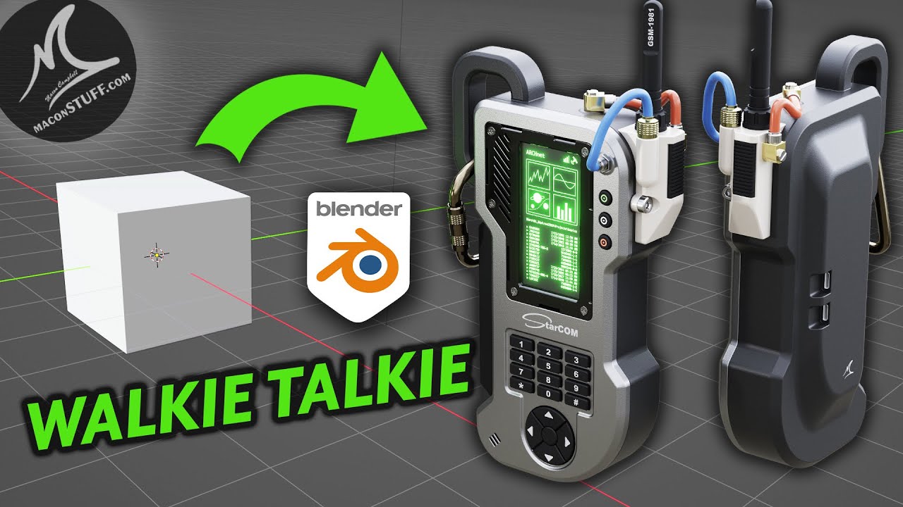 Sci-Fi Radio modelled in Blender - Hard Surface Modelling - YouTube