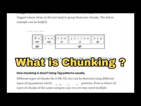 What is chunking in NLP? - YouTube