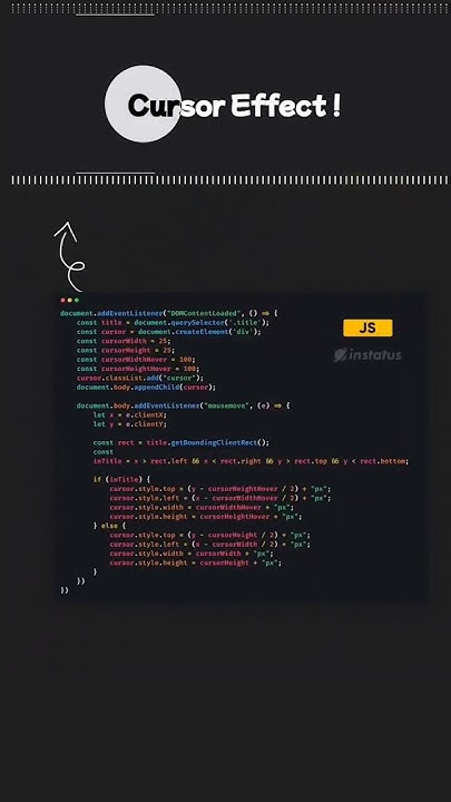Cursor Effect Uses Html Css And Javascript Html Css Javascript