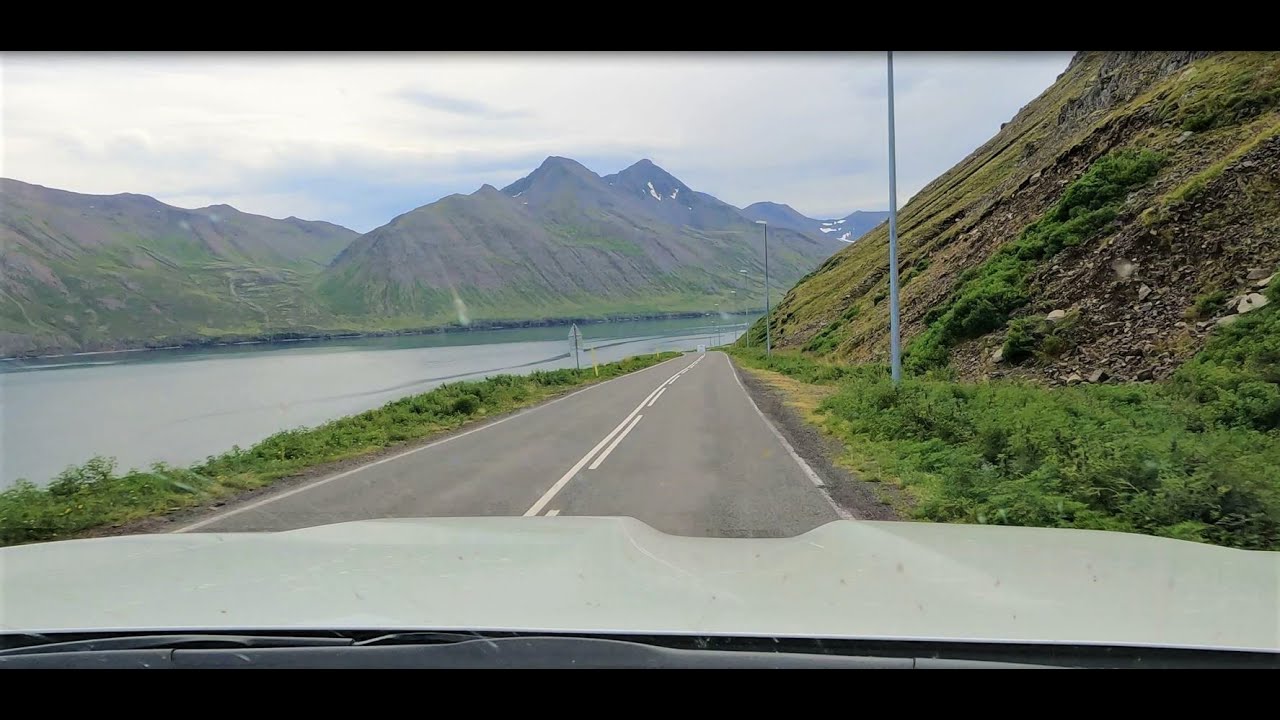Road 76 to Siglufjörður along coast, Iceland 4K - YouTube