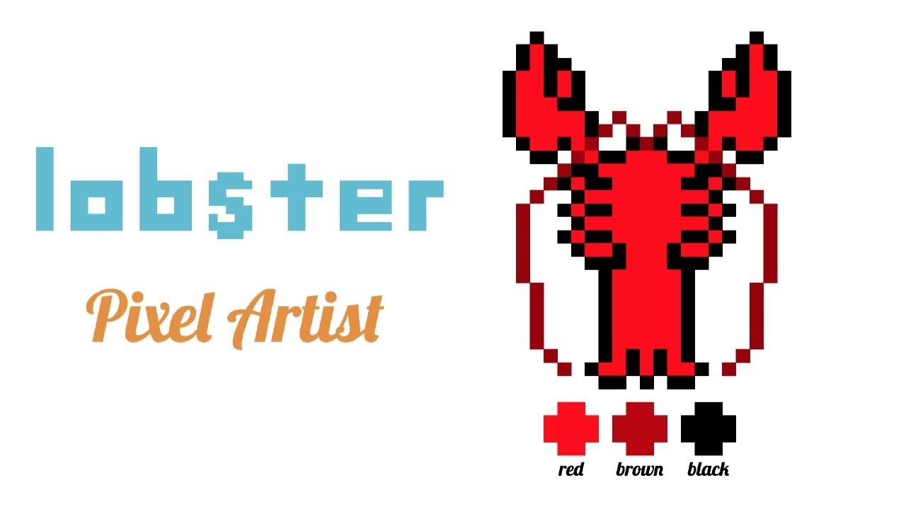 【Pixel Art Easy】How to draw a Lobster - YouTube
