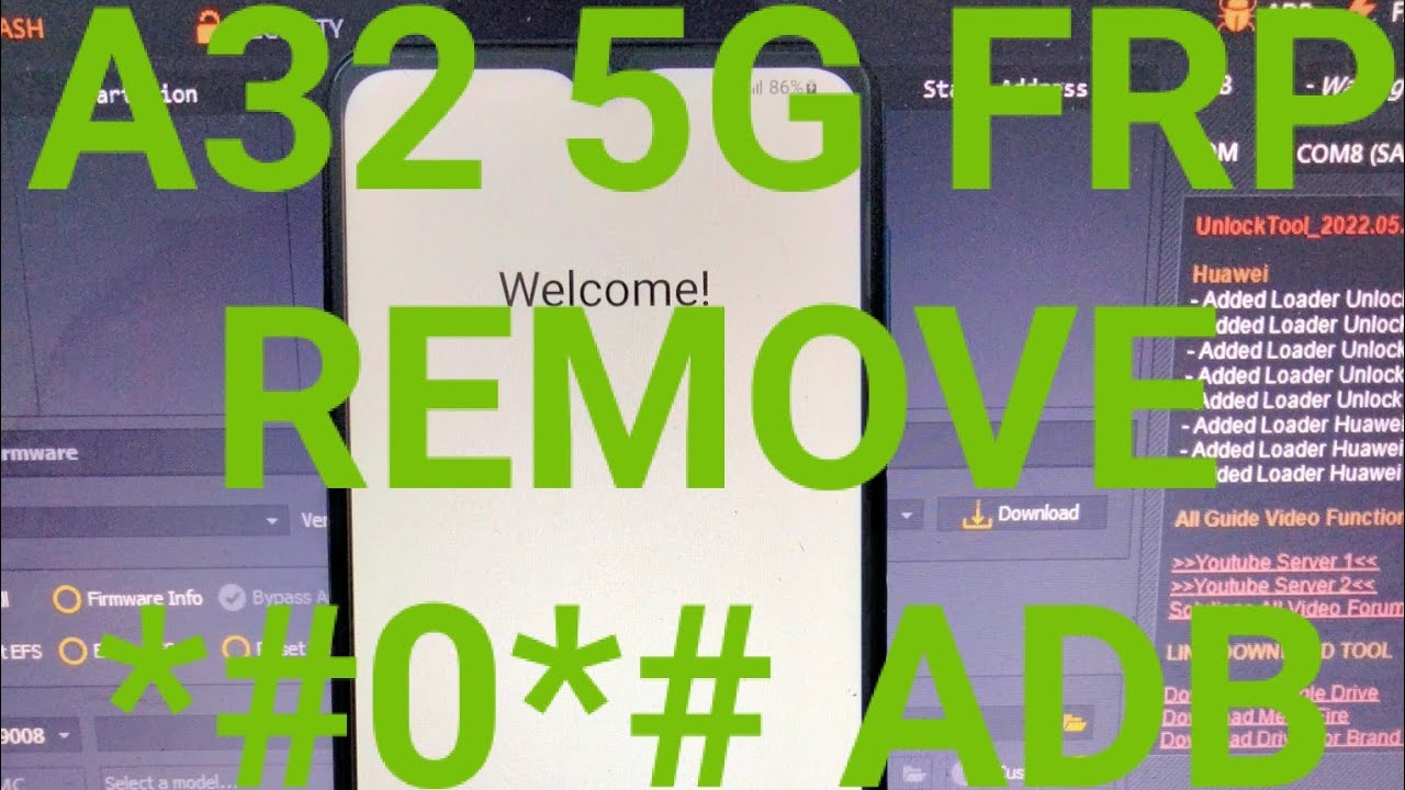 SAMSUNG A32 .5G FRP REMOVE *#0*# with One click by unlock tool - YouTube