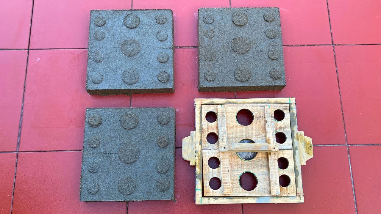 Create beautiful brick molds from cement and wooden molds - YouTube