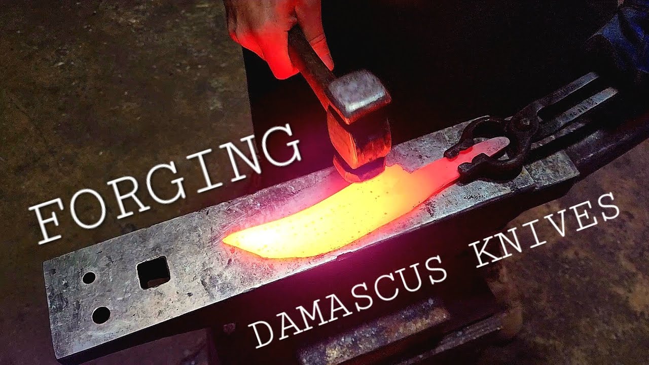 Making Damascus Knives in 3 Days | Blacksmithing | Forging Steel - YouTube