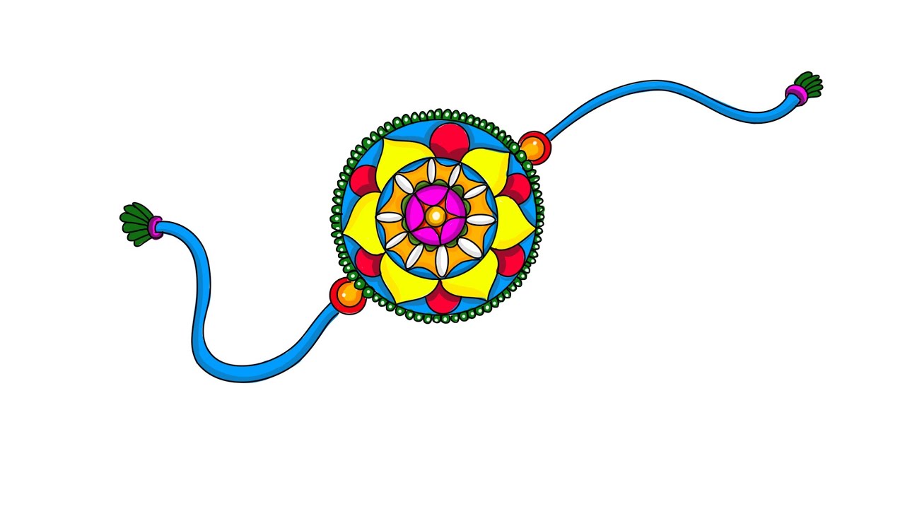 How to draw Rakhi | Rakhi Easy Drawing Tutorial | Raksha Bandhan ...