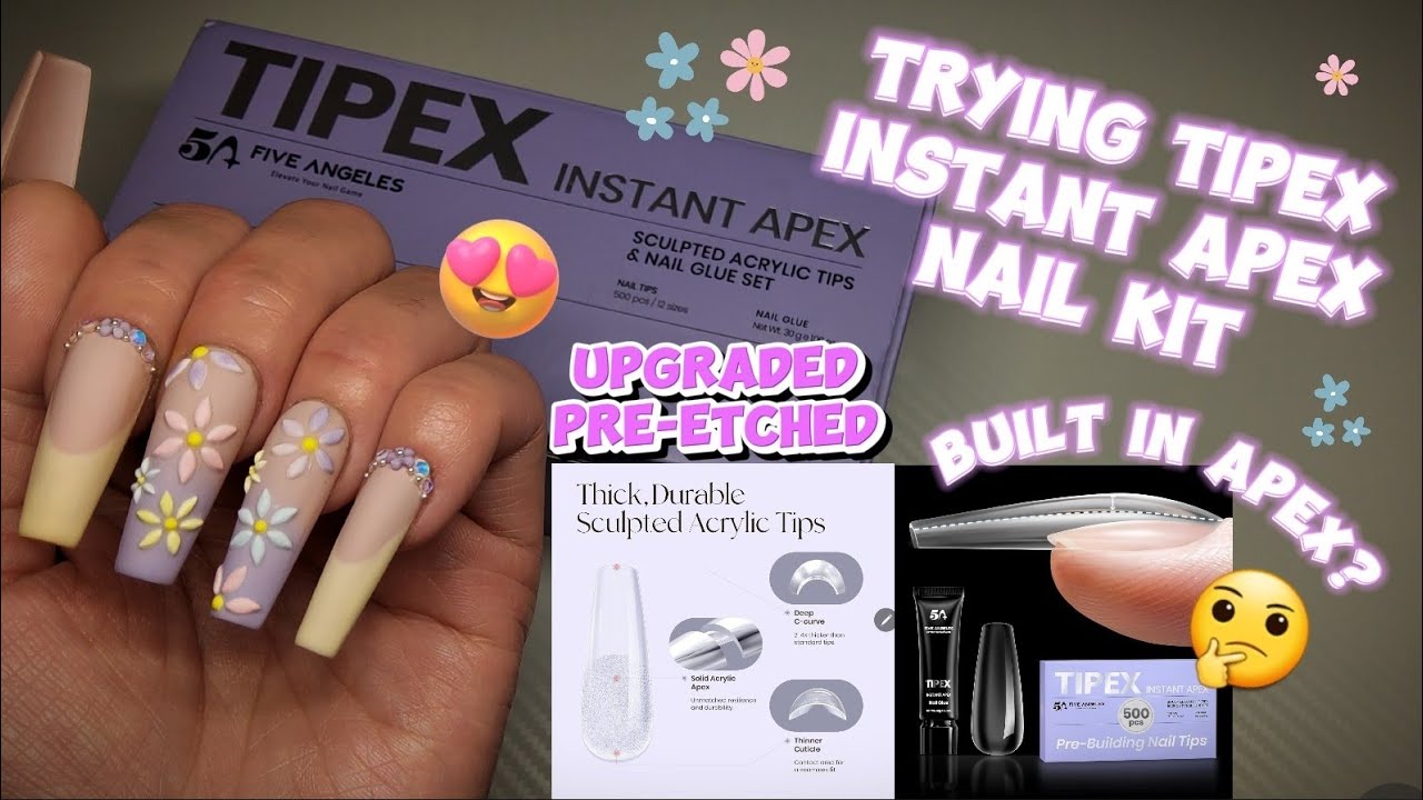 TRYING TIPEX 'INSTANT APEX' SCULPTED ACRYLIC TIPS & NAIL GLUE SET ...