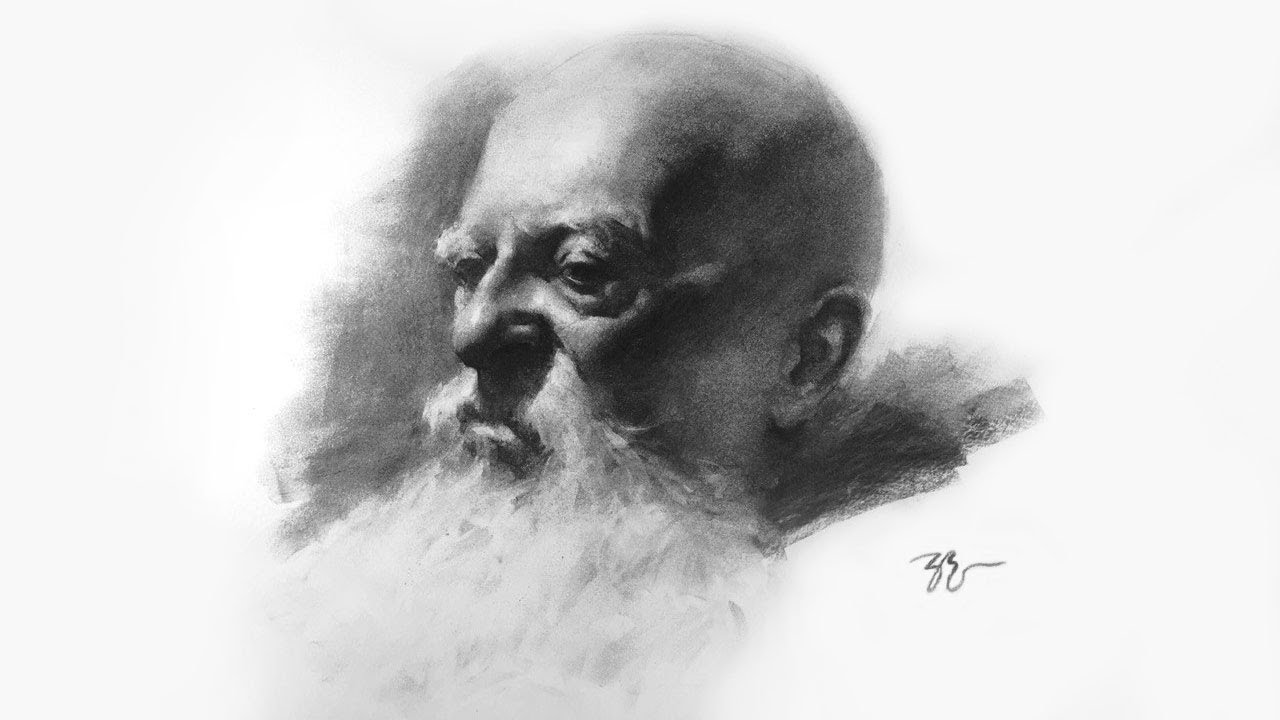 Zimou Tan Art How To Draw A Bearded Man Portrait Demo Youtube