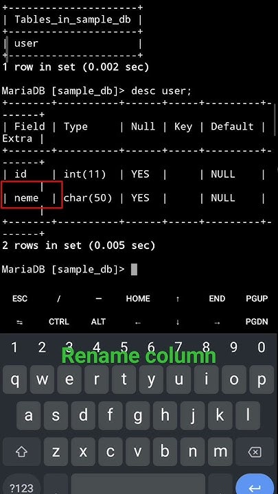 23. How to rename column in mysql | Mysql tutorial in Android | The Rock Shivam - YouTube