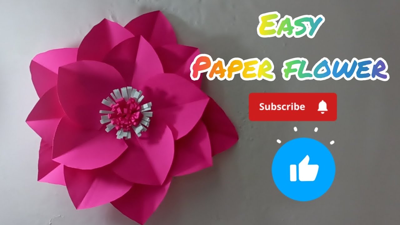 Diy easy paper flower 🌺 #papercraft #paperflower #craft #craftideas # ...
