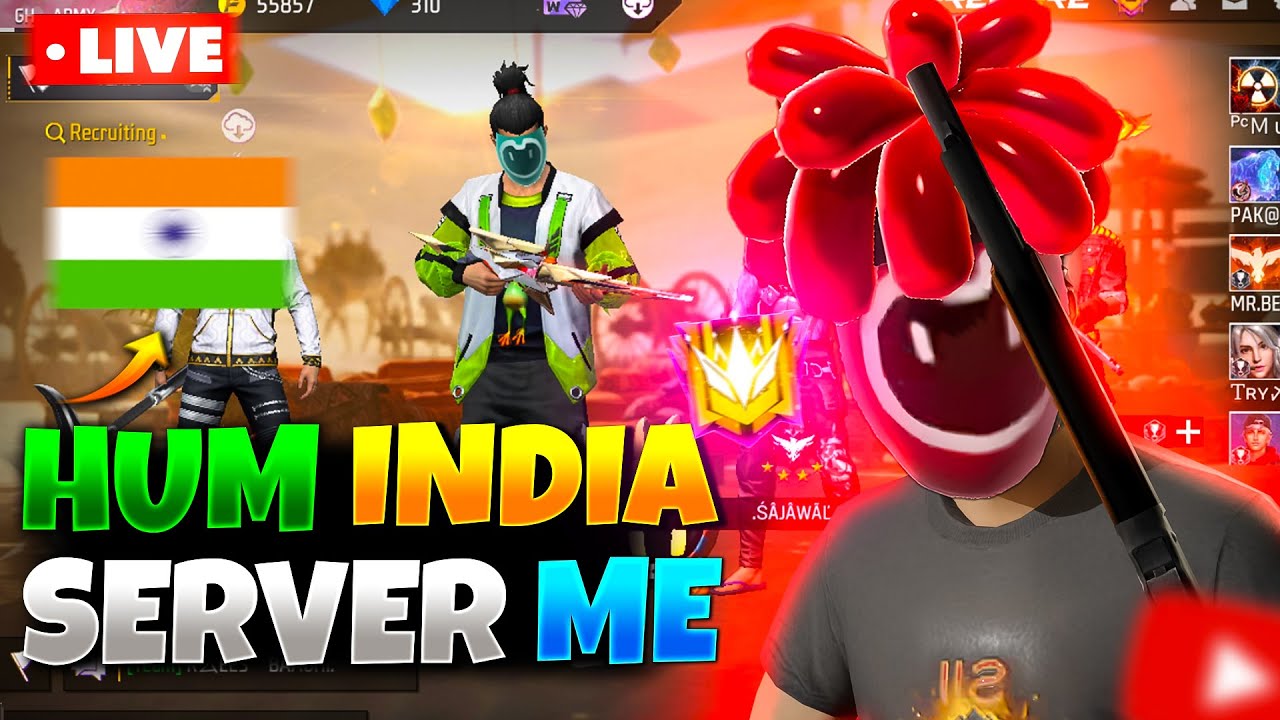 Finally Aage India 🇮🇳 Server Main 😂 GH Bhai Is LIVE 🔴 Garena Free Fire ...