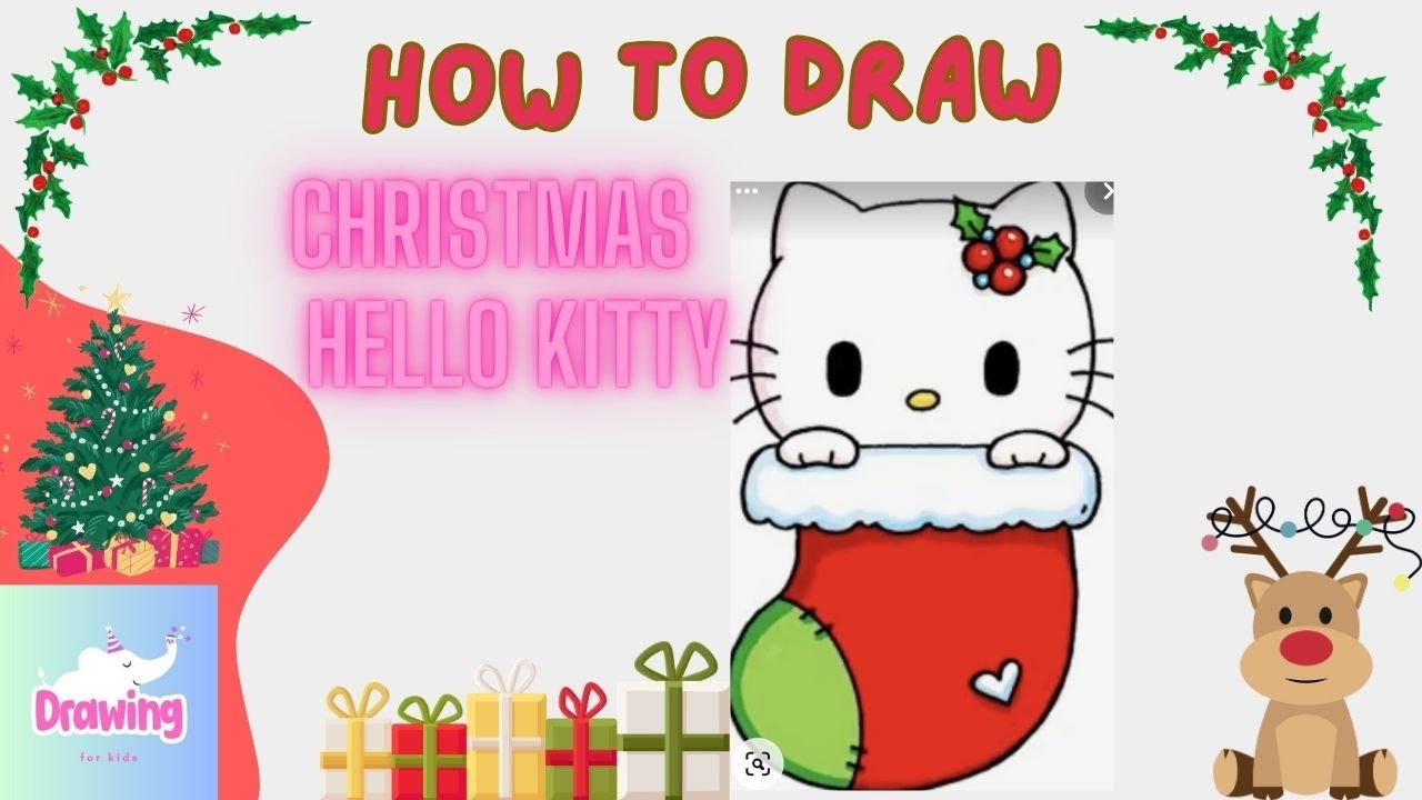How to draw Hello Kitty Christmas Stocking step by step| Drawing ...