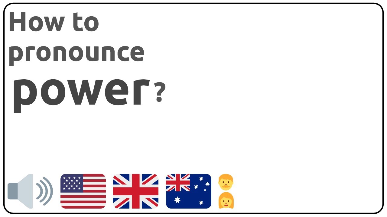 How to pronounce power in english? - YouTube