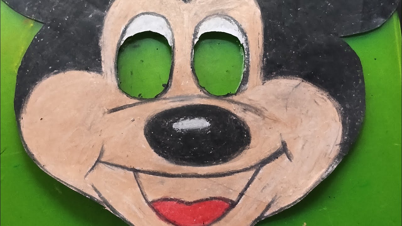 How to make Mickey Mouse paper face mask using pastel colors with a new ...