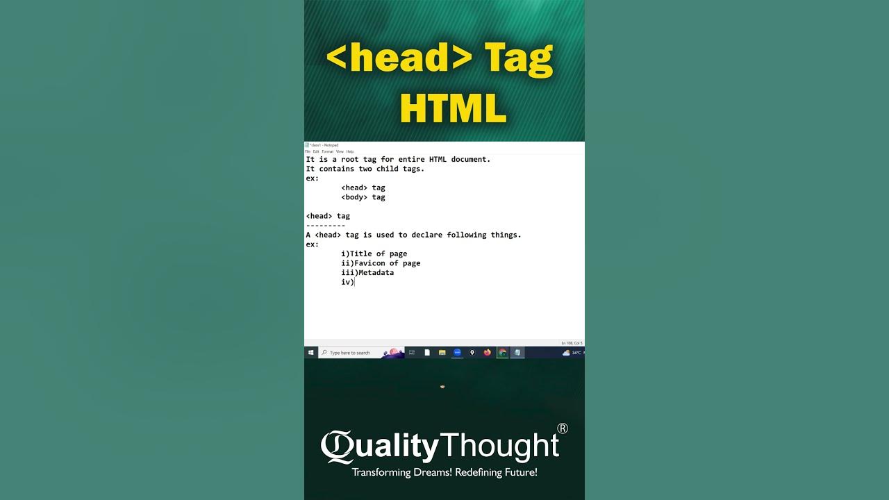 HTML Head Tag - #htmltutorial for Beginners 2023 | Complete HTML with ...