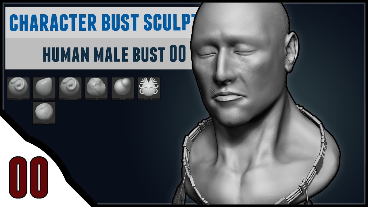 Human Male Bust 00 - CHARACTER BUST SCULPTING 00 | ZBrush - YouTube