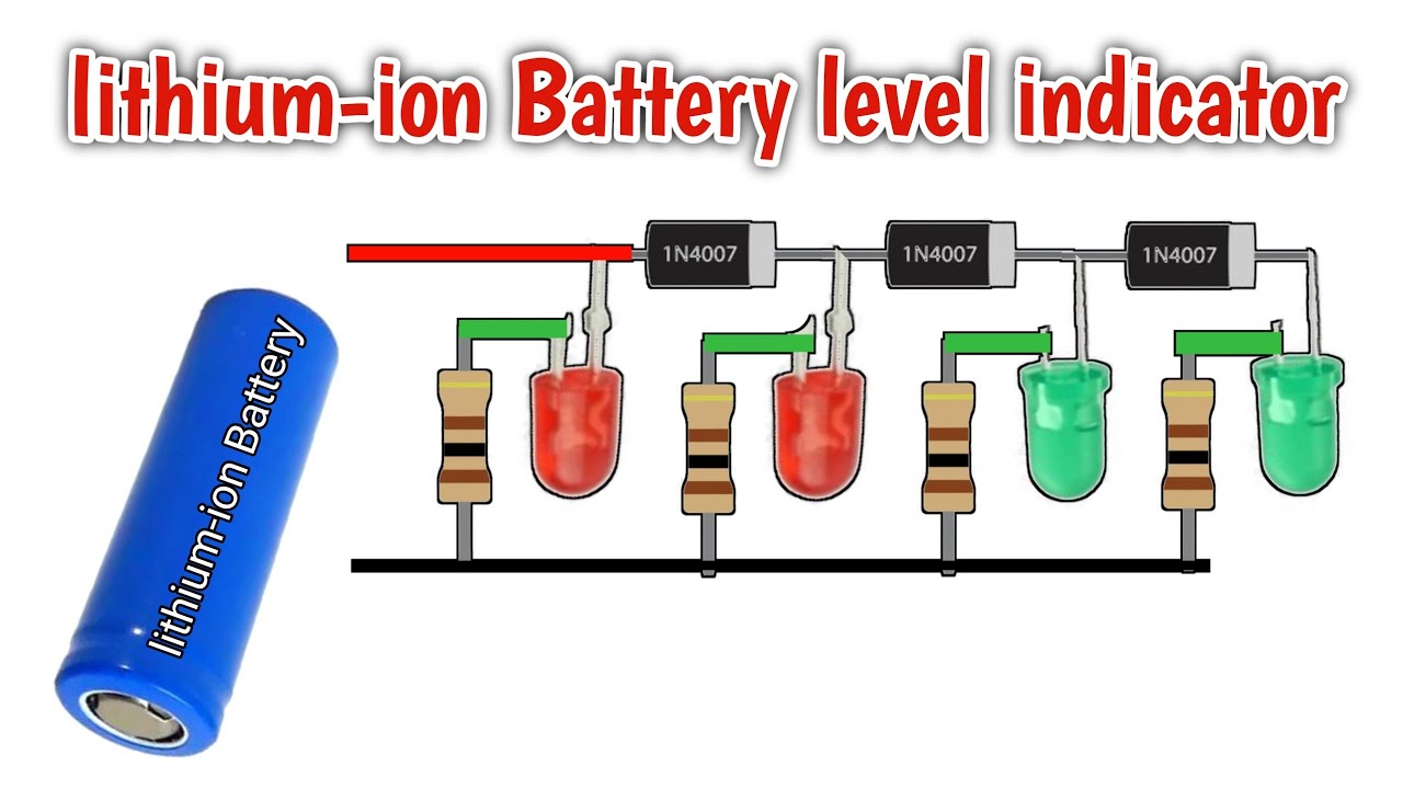 Lithium-ion Battery level indicator || how to make battery level ...