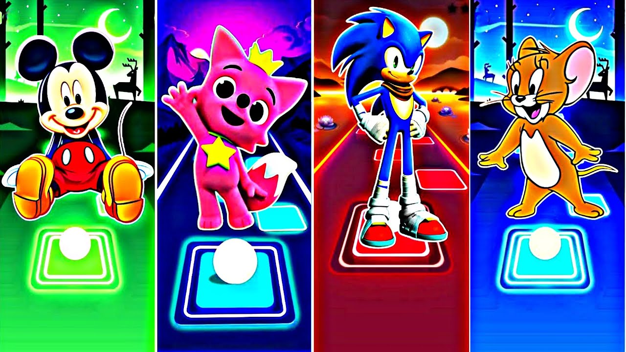 Mickey Mouse 🆚 Pinkfong 🆚 Sonic 🆚 Tom and Jerry | Who Is Best?🎯in Tiles ...