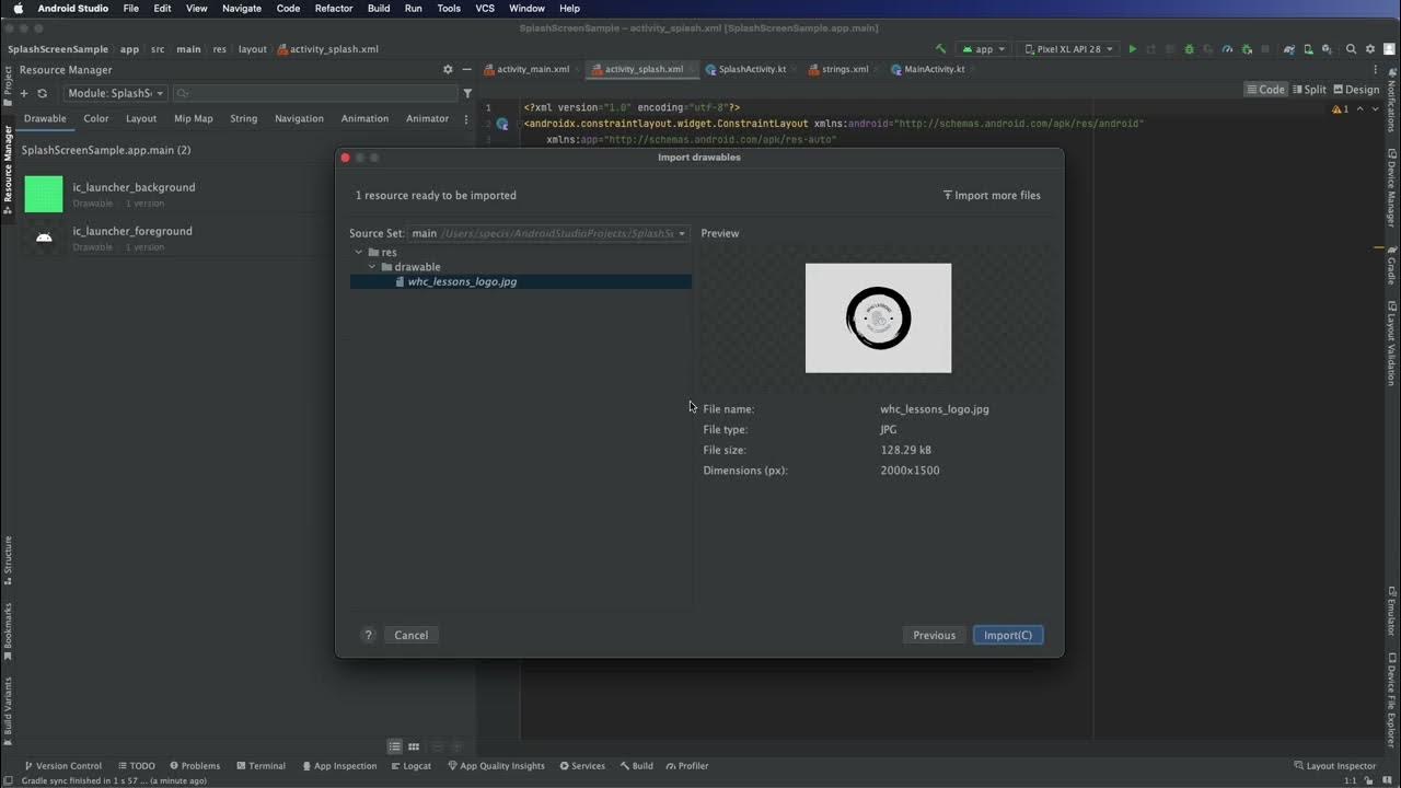 Quick Splash-Screen in Kotlin/Android Studio - YouTube