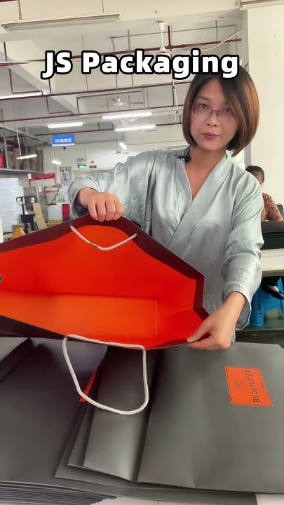 Handmade custom shopping paper bags, JS packaging factory provides OEM ODM services#packagingbag ...