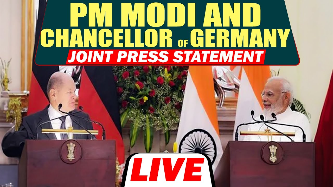 PM Modi and Chancellor of Germany Chancellor Olaf Scholz at joint Press ...