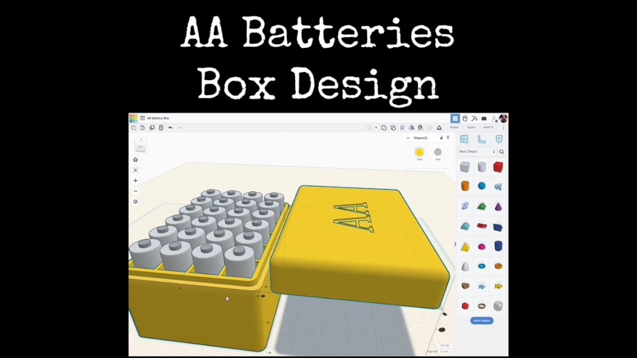 TinkerCAD Tips! AA Battery Box Design. #tinkercad #caddesign ...