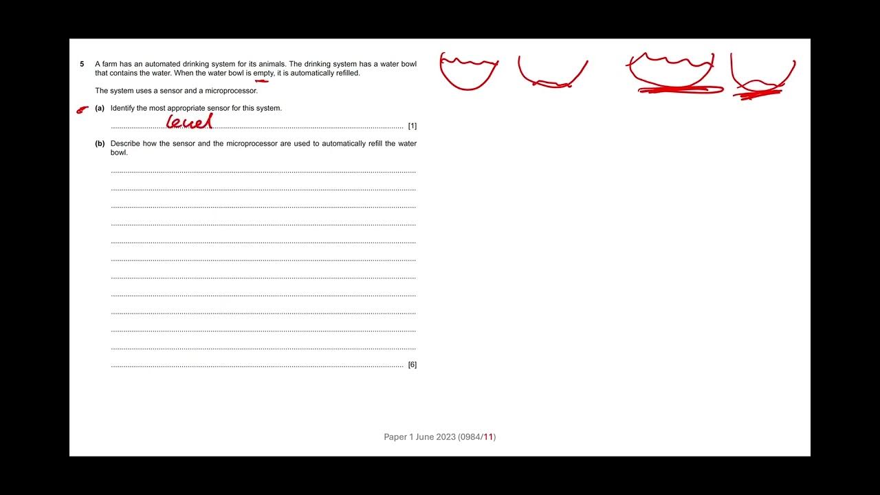 Q5 part a * SENSORS * Cambridge iGCSE Computer Science Paper 11 June 2023 - YouTube