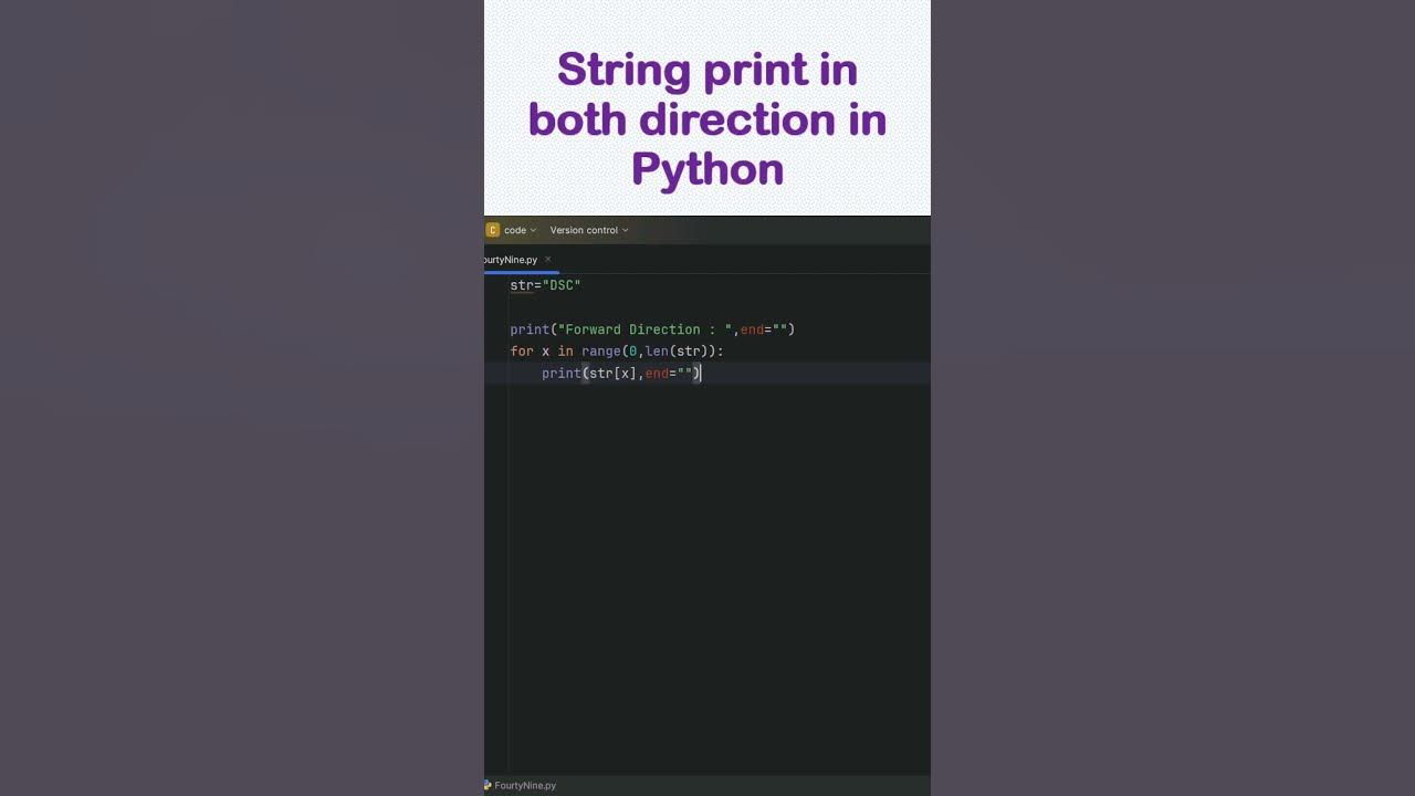String print in both direction in Python #shorts #short #youtubeshorts #python #shortvideo # ...