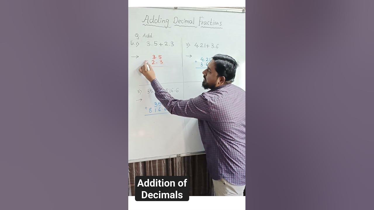 Adding Decimals | How to add decimal numbers | Decimal Fractions class 5 | #decimal #shorts ...