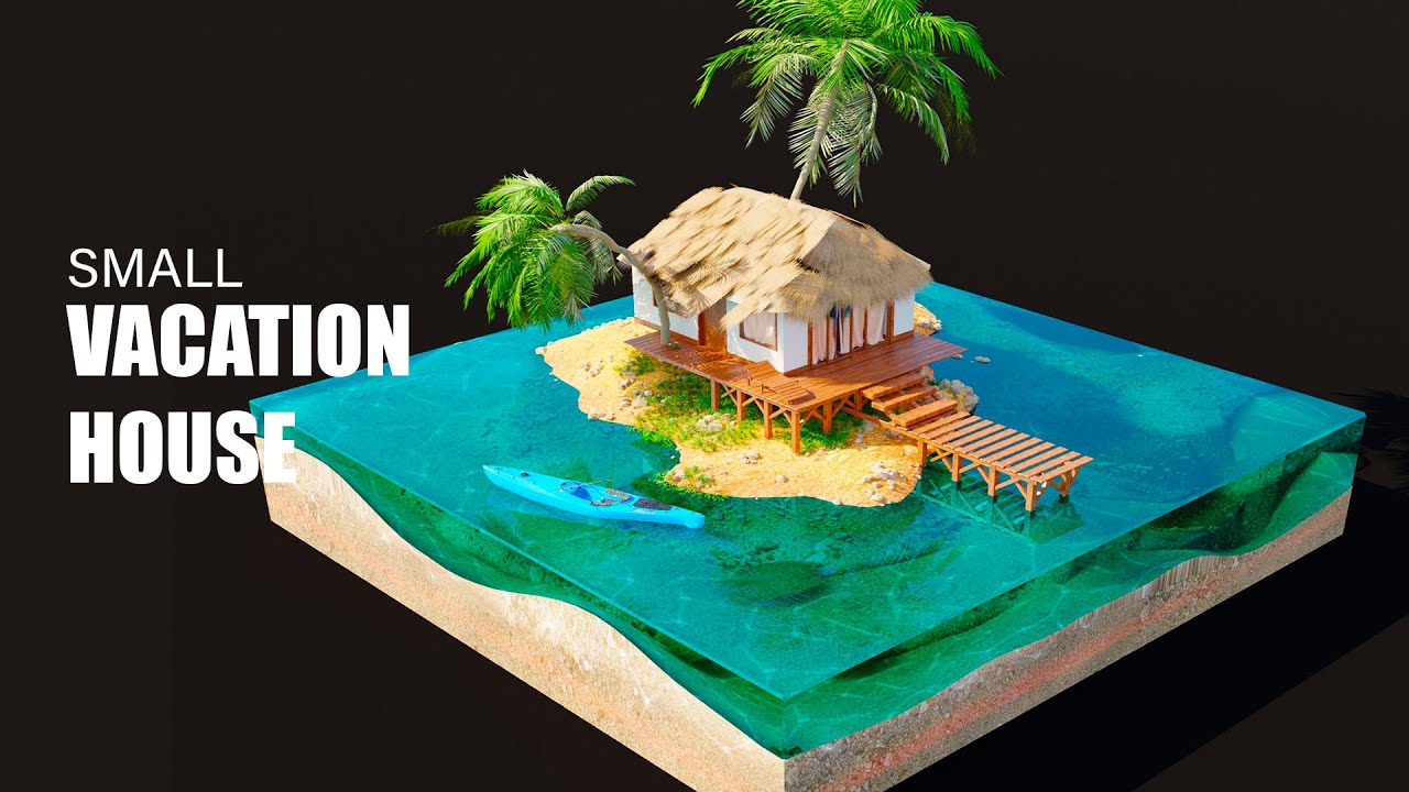 making a small vacation island in blender - YouTube