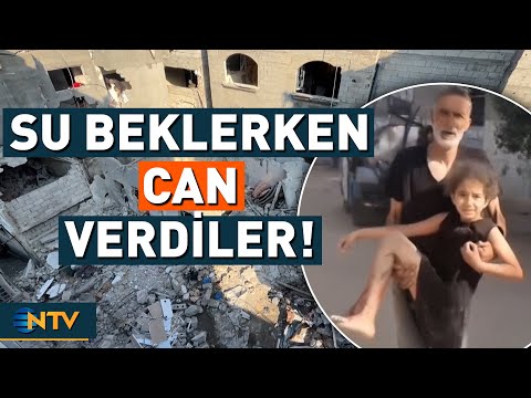 Gazze'de Su Kuyruğunda Bekleyen Çocuklar Vuruldu! | NTV