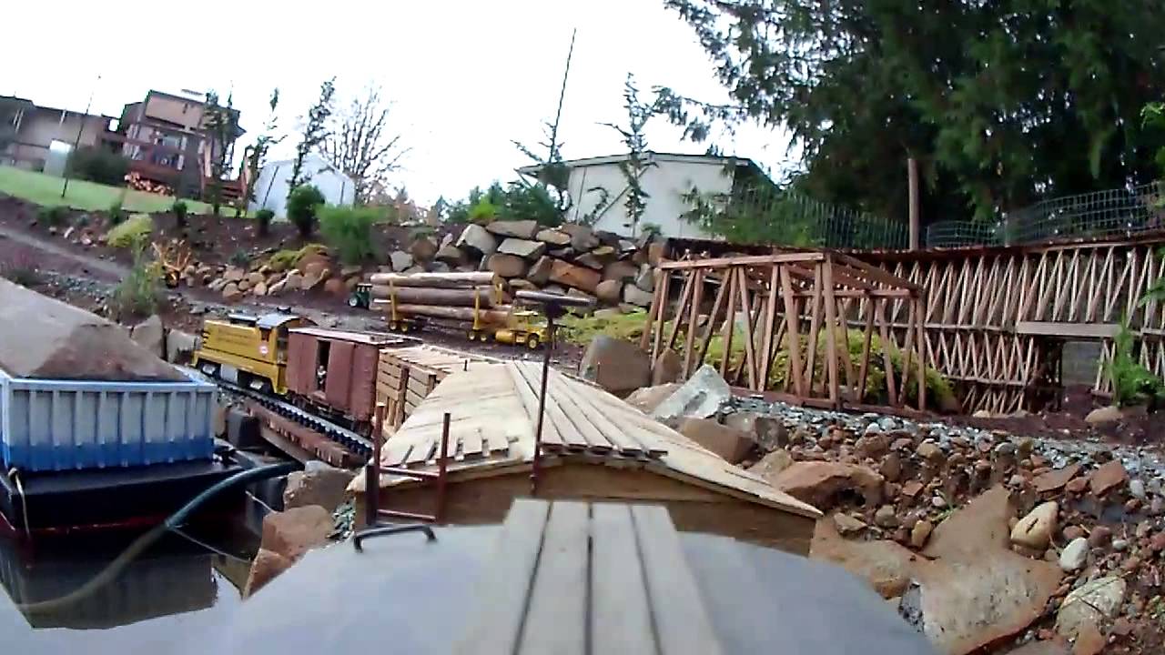 New Garden Train Layout and R.C. Boat Pond 5 - YouTube