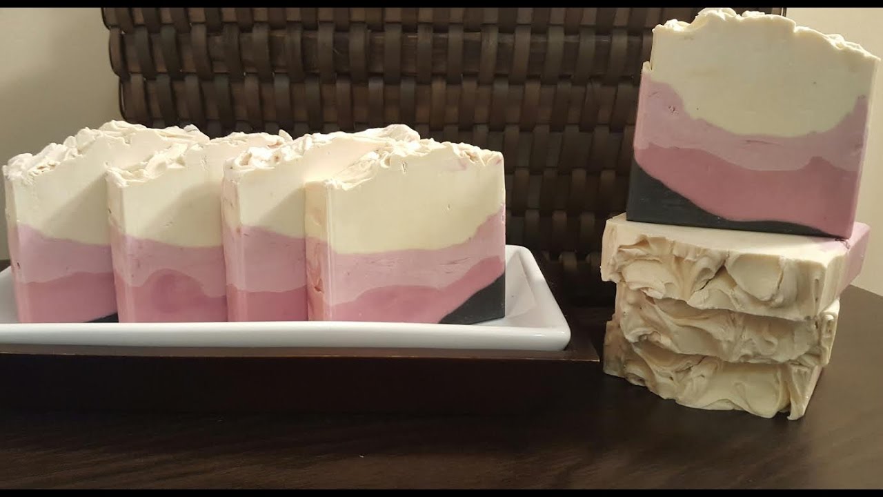 Making "Black Raspberry Vanilla" Cold Process Soap - YouTube