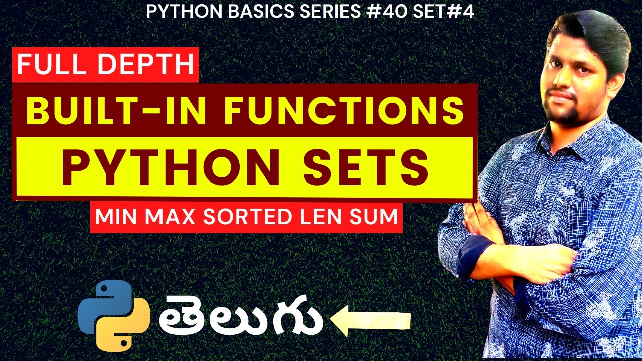 40 Python Built In Functions On Sets In Telugu Sets In Python In 7542