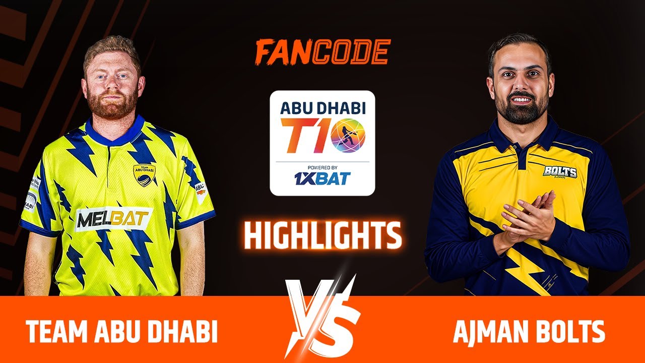 Team Abu Dhabi vs Ajman Bolts | Abu Dhabi T10 League | 2024 ...