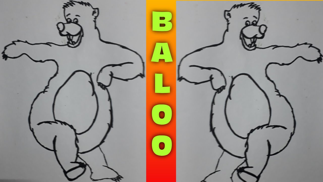 How To Draw Baloo From The Jungle Book Step By Step#Easy Drawing Baloo ...