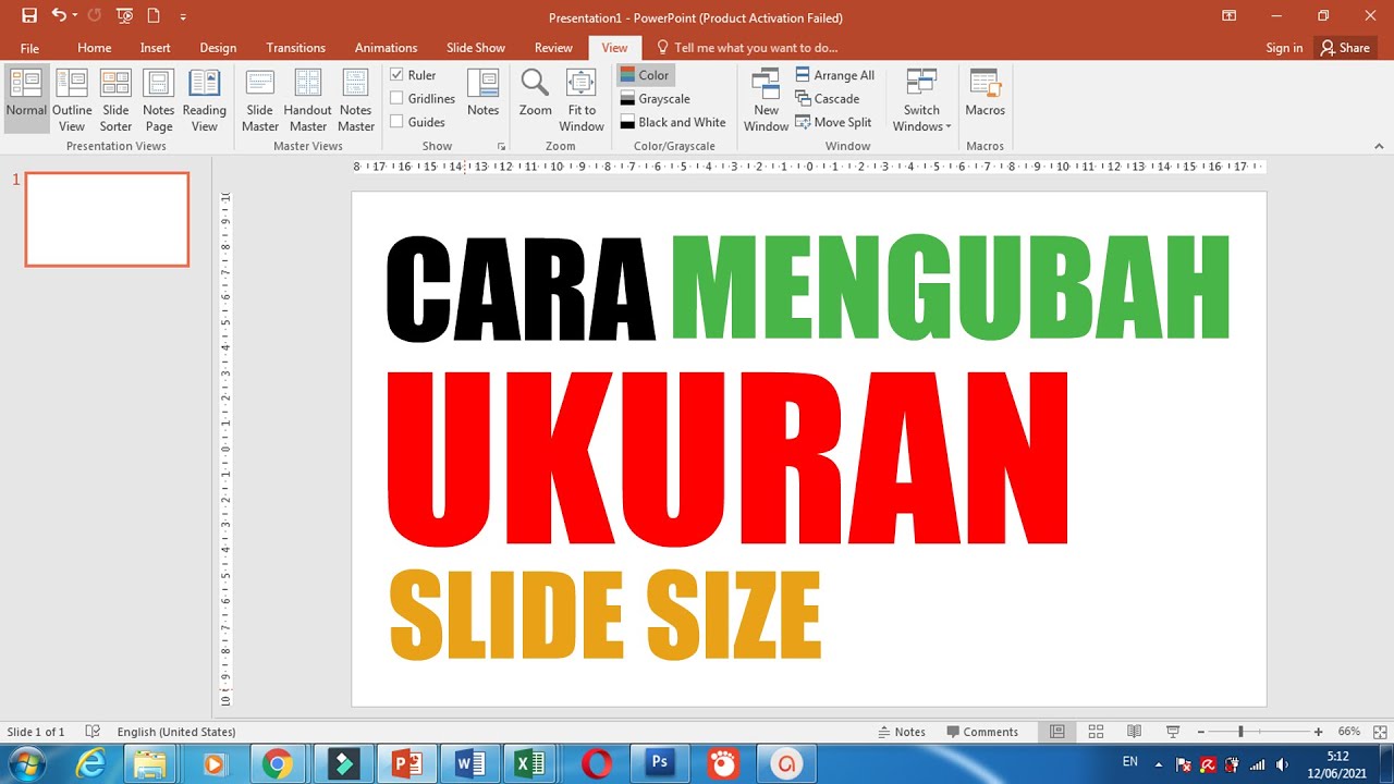 CARA MERUBAH UKURAN SLIDE SIZE POWERPOINT - YouTube