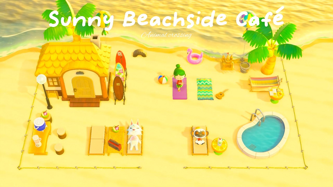 Sunny Beachside Café | Relaxing Animal Crossing Retreat + Ocean Sounds ...