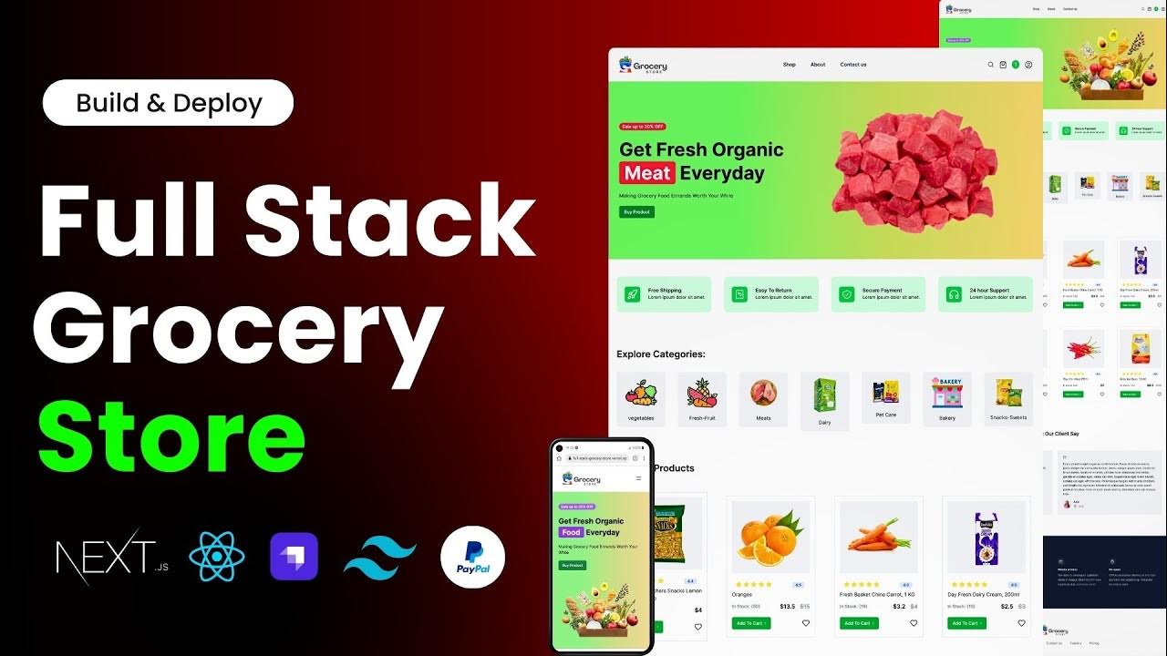 Build And Deploy A Full Stack Online Grocery Store App React Nextjs Strapi Tailwindcss