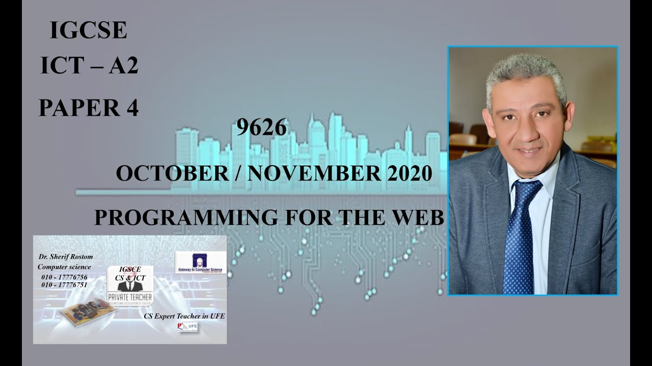 3- IGCSE ICT A2 OCTOBER / NOVEMBER 2020 PROGRAMMING FOR THE WEB TASK ...