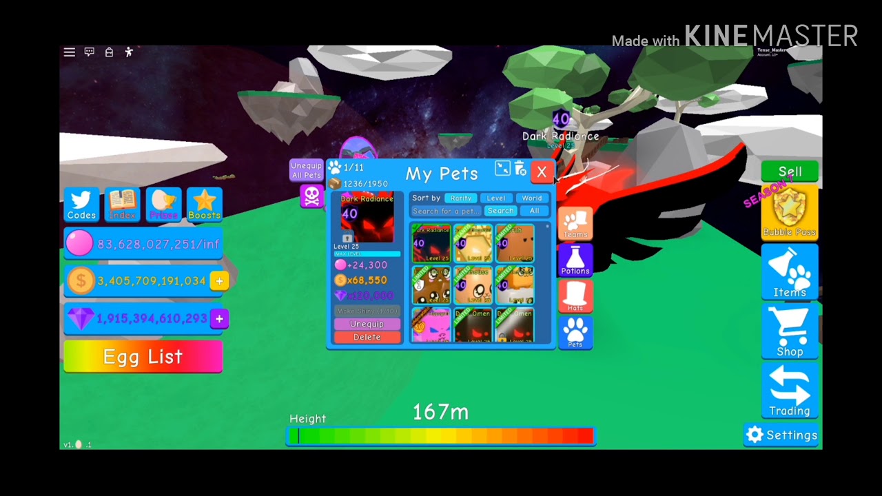 CLAIMING DARK RADIANCE! (5 MILLION EGG PET Maxed) (Roblox BGS) - YouTube